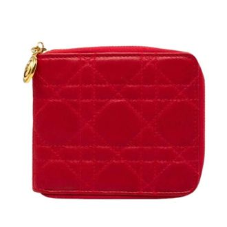 Dior Portefeuille matelass&eacute; Pre-owned - Femme - Pre-owned - Rouge - Taille: ONE Size
