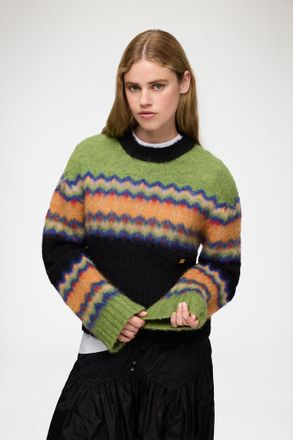Ganni Pull en alpaga Fair Isle Multicolore - Pour Femme