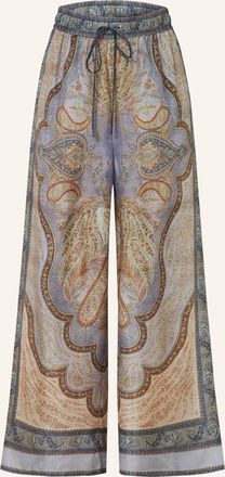 Zimmermann Marlenehose Wanderlust Aus Seide blau