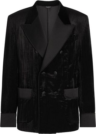 Dolce & Gabbana blazer en velours - Noir