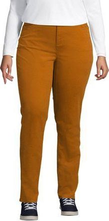 Lands End Straight Fit Cordhose Mid Waist, Damen, Gr&ouml;&szlig;e:48 76 plus, Braun, Baumwoll-Mischung, by Lands End