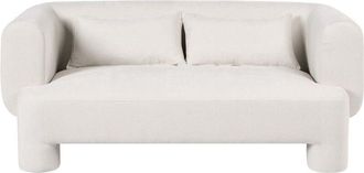 Beliani Sofa 3-Sitzer HOGBO Stoff Wei&szlig;
