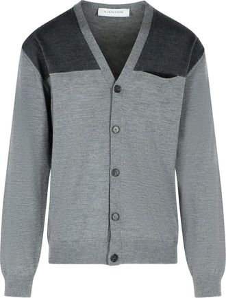 Lanvin cardigan en laine à col v - Gris
