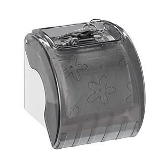 Relaxdays Porte-Papier Toilette avec Rangement et Couvercle, Support en Plastique HxLxP: 15 x 13,5 x 15 cm, Gris-Vert