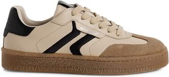 Infinity Leather Baskets &agrave; Lacets El&eacute;gantes en Cuir Beige pour Femmes