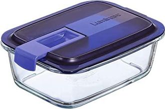 Luminarc Easy Box Behälter rechteckig, luftdicht, Glas, 82 cl, zweifarbig