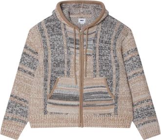 Obey Homme, Pulls, Multicolore, Taille: M Pull à Capuche à Fermeture Éclair - Naturel Multi
