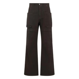 Rick Owens Braune Canvas Jeans mit Rei&szlig;verschluss - - Trousers - Herren - Braun - W31