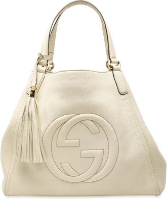Gucci Shopper - Medium Leather Soho Cellarius Tote - Gr. unisize - in Wei&szlig; - f&uuml;r Damen