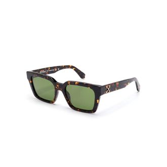 Off-white Eckige Sonnenbrille mit gr&uuml;nen Gl&auml;sern - - Accessories - Herren - Braun - ONE SIZE