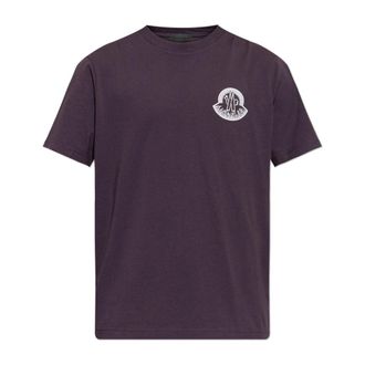 Moncler Homme, Tops, Violet, Taille: 2XL T-shirt avec logo imprim&eacute;