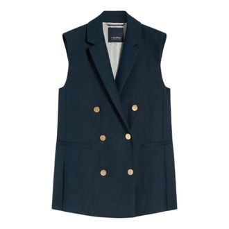 Max Mara Zweireihige- ma&szlig;geschneiderte Weste - - Jackets - Damen - Blau - XS