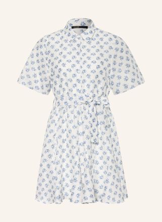 Maje Hemdblusenkleid Mit Leinen blau