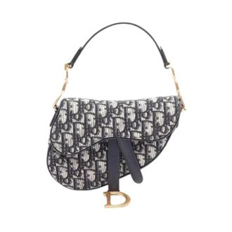 Dior Pre-owned Saddle Oblique Canvas Leather Handbag - - Pre-owned - Damen - Blau - ONE SIZE