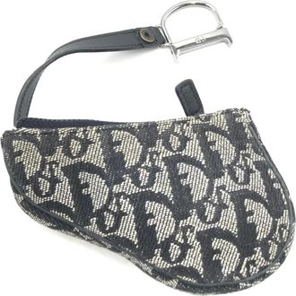 Dior Femme, Accessoires, Gris, Taille: ONE Size Porte-monnaie Selle Trotter en Toile