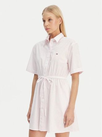 Tommy Jeans Hemdkleid DW0DW20617 Rosa Regular Fit