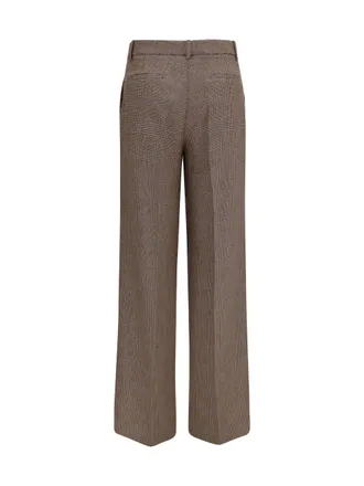 P.A.R.O.S.H. Womens Trousers Powo Palazzo Wool Brown Fleece (ovis Aries)