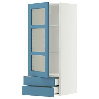 IKEA METOD / MAXIMERA Wandschr. mit Vitrinent&uuml;r/2 Schubl