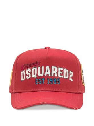Dsquared2 Caps & M&uuml;tzen - Baseball Cap With Distressed Edges - Gr. ONE SIZE - in Rot - f&uuml;r Damen