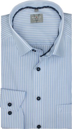 Marvelis Comfort Fit Herren Langarm Businesshemd | B&uuml;gelfrei | Blau Wei&szlig; gestreift | New Kent Kragen Gr. 46