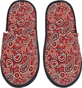 Generic Pantoufles Unisexes Imprim&eacute; Fleur Rouge Vintage Chaussons DInt&eacute;rieur Adultes Confort Pantoufles Pour Invit&eacute;s, Pour Int&eacute;rieur Ext&eacute;rieur, Hommes, F&ecirc;te, 