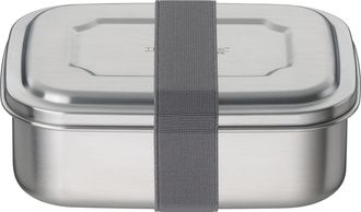 Thermocaf&eacute; by Thermos TC SANDWICH BOX stone grey 0,80l, Brotdose aus Edelstahl mit Textilband, Pausenbrot f&uuml;r Uni, Schule und B&uuml;ro, sp&uuml;lmaschinenfest und BPA-frei
