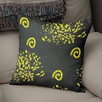 Bonamaison Le Jardin du Lin Kissen Zierkissenbezug Kissenbezug, Neongelb & Rauch Dekoration, Für Zuhause Autos Büro Sofa Wohnzimmer Couch Schlafzimmer Dekor, 50x
