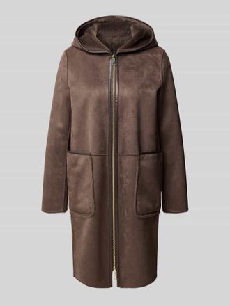 Christian Berg Webpelzmantel mit Kapuze reversible COAT