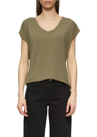 QS by s.Oliver Locker geschnittenes T-Shirt im Modalmix