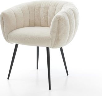 DELIFE Esszimmerstuhl Jada-Flex Pl&uuml;sch Creme-Wei&szlig; 4-Fu&szlig; konisch Schwarz Taschenfederkern, Esszimmerst&uuml;hle