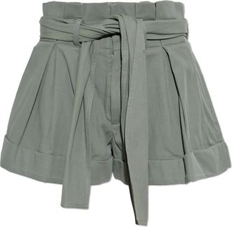 Balmain Femme, Shorts, Vert, Taille: 40 FR Short en Gabardine de Coton Taille Haute
