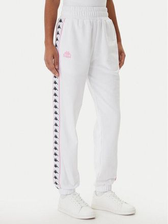Kappa Jogginghose Banda Adina 321Y8EW Wei&szlig; Regular Fit