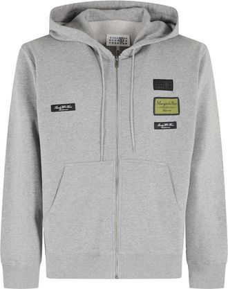 Maison Margiela Homme, Sweatshirts et sweats &agrave; capuche, Gris, Taille: M Felpa Zip