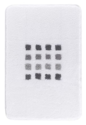 Kleine Wolke Badteppich Quadri (LBH 120x70x2 cm) LBH 120x70x2 cm wei&szlig; Badematte Badvorleger Duschvorleger Duschmatte Badeteppich