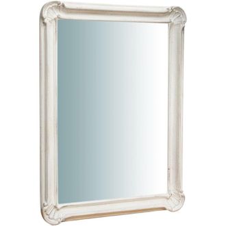 Biscottini International Rechteckiger Badezimmer-Wandspiegel 64X5X89 cm Vertikaler horizontaler Spiegel, wei&szlig;er Holzrahmen. Langer Spiegel zum Aufh&auml;ngen