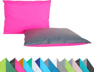 JACK 2er Set Wende Outdoor Kissenhülle Kissenbezug 2-farbig 30x50cm Wasserfest Lounge Kissen Garten Stuhl Lotus Effekt, Farbe:Anthrazit - Pink