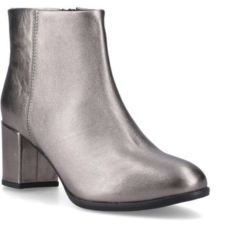 Hush Puppies Claridy Leder Damen Stiefeletten mit Absatz in Zinn