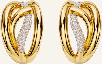 Yoj Yoj Ohrstecker Barel Pave Midi Hoop Earrings By Glambou gold