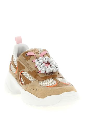 Roger Vivier Womens Beige Calfskin Athletic Sneakers