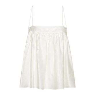 Rotate Slip Top Striped - - Tops - Damen - Wei&szlig; - L