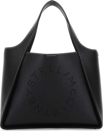 Stella McCartney Femme, Sacs, Noir, Taille: ONE Size Sac cabas bandouli&egrave;re &agrave; logo Alter Mat grain&eacute; gaufr&eacute;
