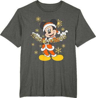 Disney Weihnachten Mickey Mouse Merry Christmas Gold T-Shirt