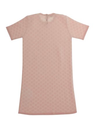 Gucci Girls Wool Dress With Gg Motif Pink