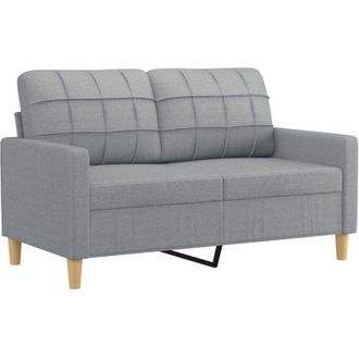 vidaXL 2-Sitzer-Sofa Hellgrau 120 cm Stoff - Vidaxl