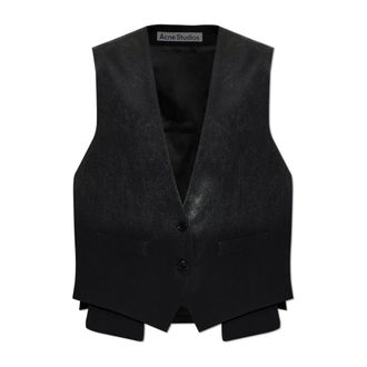 Acne Studios Shiny Effect Weste - - Suits - Damen - Schwarzk - M