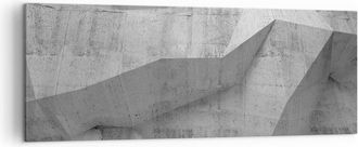 Arttor Panorama Bilder auf Leinwand Beton Wand Grau Leinwandbild 140x50cm Wandbilder Dekoration Wohnzimmer Schlafzimmer K&uuml;che Gro&szlig; XXL Wanddeko Bild Wand Kun