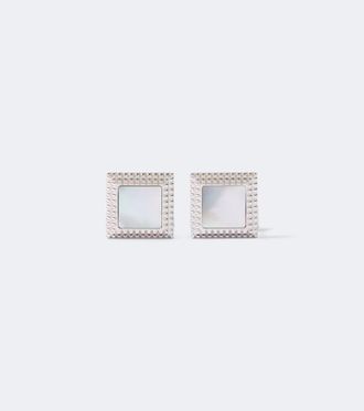 Dunhill Manschettenkn&ouml;pfe aus Sterlingsilber mit Perlmutt