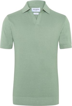 Tom Rusborg Leichtes Poloshirt aus Baumwolle mit Variokragen in