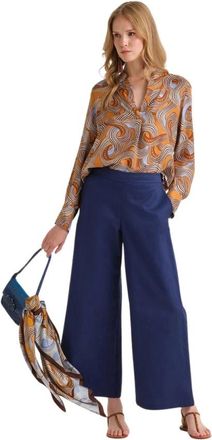 Maliparmi Maliparmi, Femme, Pantalons, Bleu, Taille: 42 FR Pantalon en coton stretch