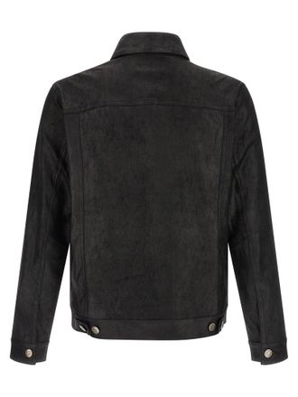 Giorgio Brato Leather Stretch Velour Jacket - Black